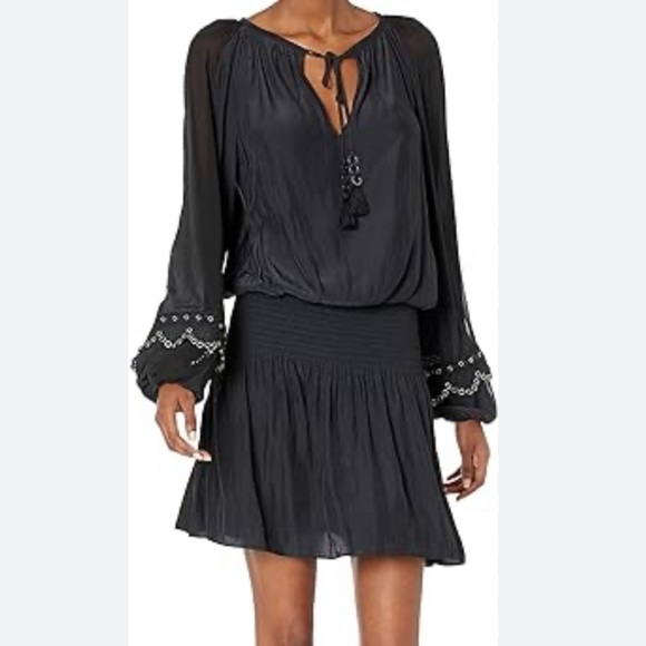 Ramy Brook | Dresses | Ramy Brook Black Blouson Jake Mini Dress | Poshmark